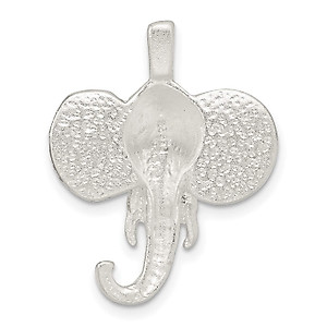 Jewelry Stores Network Elephant Head Pendant In 925 Sterling Silver 27 mm x 23 mm