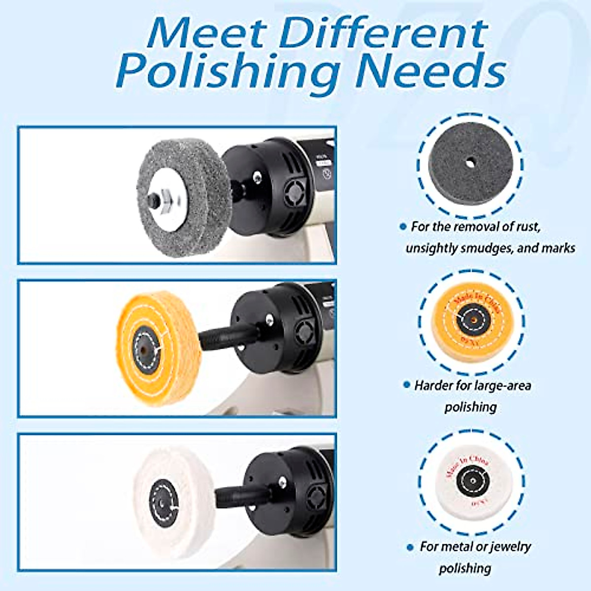 DZQ Jewelry Polisher w/Flex Shaft,Multifunctional Bench Grinder Sander 750W,Lathe Buffing Machine 10,000Rpm,Jewelry Buffer Polisher for Jewelry Making, Woodcrafting, Dental, Manual DIY 61Pcs Accs