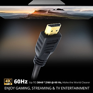 Master Cables HDMI Cable 6.5 Feet (2 m) 3D 4K, Audio Return Channel, High-Speed, Ethernet Enabled, Gold Plated, Compatible with Roku, Computer, PS3, PS4, X Box