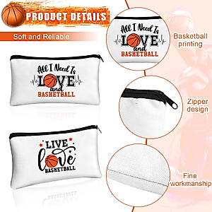 Moukeren 18 Pcs Basketball Gifts Basketball Makeup Bag Accessories Funny Travel Basketball Bags for Teen Cosmetic Zipper Pouch for Team Players Lover, 8.27 x 5.12 Inch(Classic Style)