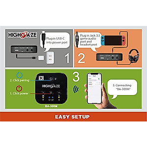 HIGHGAZE Bluetooth Chat & Play Audio Mixer Accessory for Switch Game Streaming with Smartphone & PS4 PS5 or Xbox, Discord, Voice call to Headset with aptX Audio, Adjust Game Volume Balance