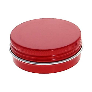 Othmro 24Pcs 1oz Metal Round Tins Aluminum Tin Cans Jar Refillable Containers 30ml Tin Cans Tin Bottle Container with Screw Lid for Salve Spices Lip Balm Tea Candies Red 50×20mm
