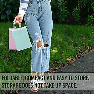 BadenBach 30 Pack Pastel Paper Gift Bags with Handle, Kraft Paper Small Party Favor Goodie Bags Bulk for Birthday Wedding Thanksgiving Halloween Christmas (8.6" x 6.3" x 3.1")