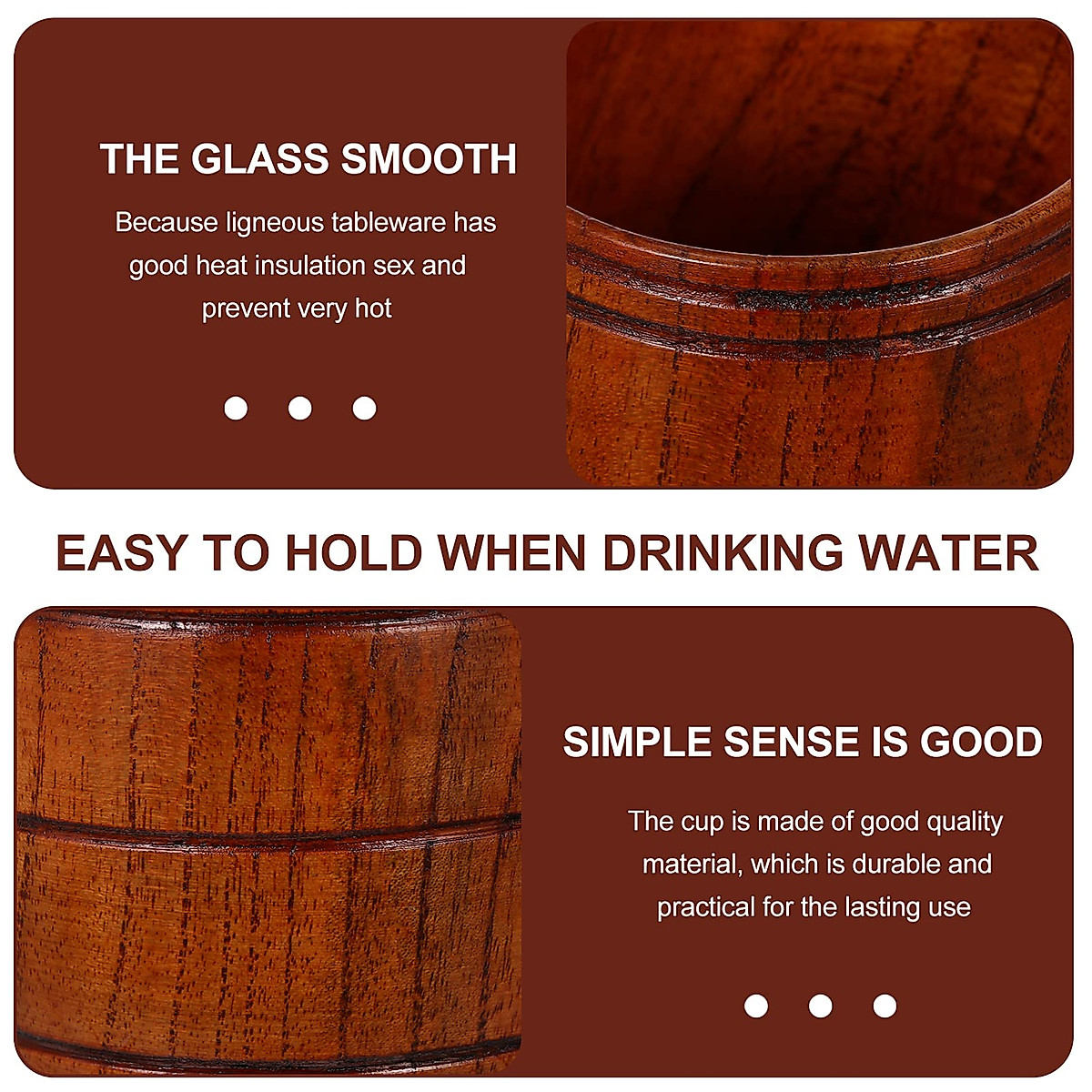 Cabilock Vintage Tea Cups 6 pcs Mugs Antique Drinkware Bar Tea Mug Drinking Japanese Cream Drinks Cups Cup Beverage Wine Champaign for Multipurpose Delicate Style Wood Hot Modeling Ice Vintage Cups