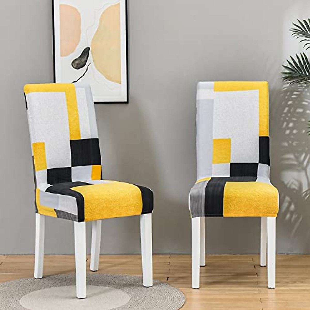Spandex Geometric Printed Stretch Chair Cover for Dining Room Office Banquet Chair Protector Elastic Material Armchair Cover S22 1 pcs