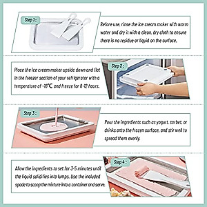 Instant Ice Cream Maker, Rolled Ice Cream Maker, Instant Gelato Pan/Roll, Homemade DIY Ice Cream for Fun Parent-Child Activities for Families Mint Green