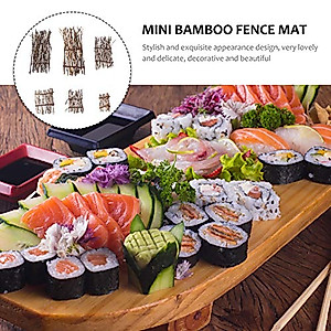 Yardwe 6pcs Sushi Bamboo Fence Japanese Bamboo Decoration Sushi Sashimi Plate Decorative Bamboo Fence Ornaments for Restaurant Landscape Decoration