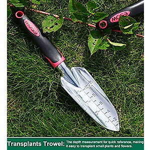 ESOW 11 Includes Hand, Transplant Trowel and Cultivator H Tool Set, 3 Piece Cast-Aluminum Heavy Duty Gardening Kit I, b