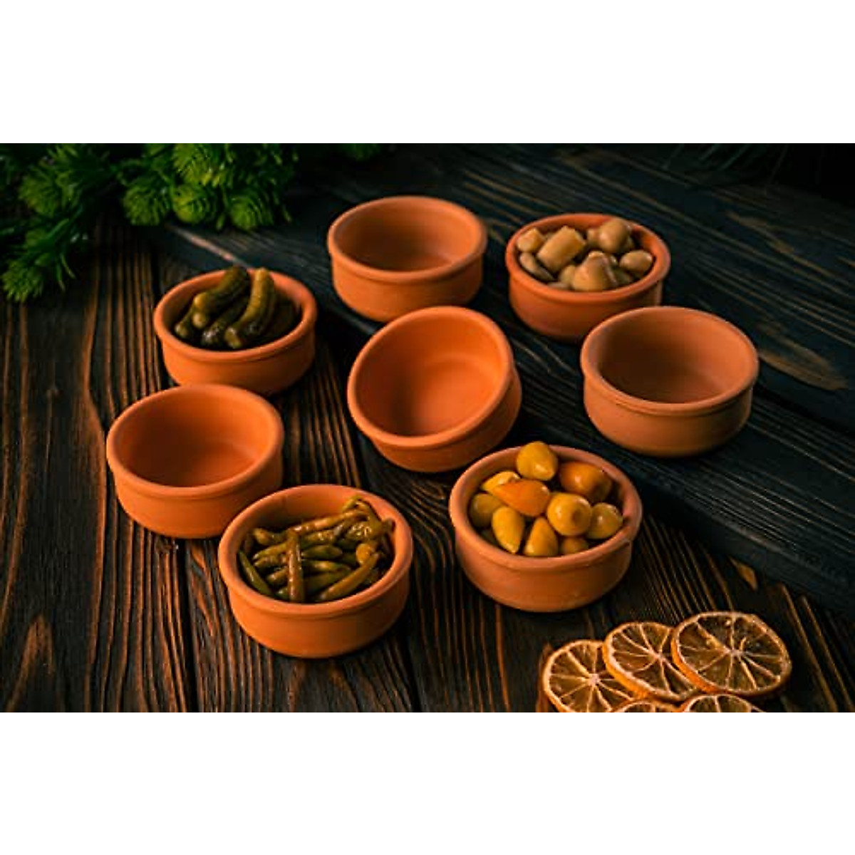 LUKSYOL Handmade Unglazed Clay Bowls: Set of 8 (3.1 x 1.38 inches) - Embark on a Culinary Journey with Authentic Terracotta Cooking for Indian, Mexican, Korean Delights!