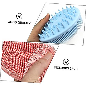 FOMIYES 4 pcs Handle Women Dual-Sided Scrubbing Double-Sided Pet Shower Silicone Massager Washer Looafh Double Shampoo Side Head Bath Brush Cleaning Body Double- Men