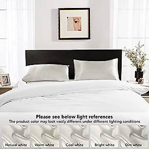 Deconovo Grey Silk Pillowcase Envelope Closure - Satin Pillowcase for Hair and Skin, King Size Set of 2, 20x40 Inch Pillow Protectors (Grey, 20x40 Inch, 2 Pack)