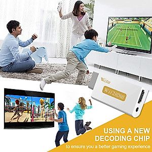 Wii to HDMI Converter, Wii to hdmi Adapter HDMI for Wii Adapter with 3.5mm Audio Jack Out 1080p 720p Supports All Wii Display Modes for HDTV, Monitor