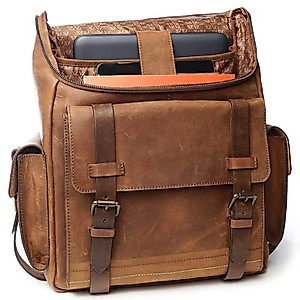 VELEZ Top Grain Leather Backpack for Men + Weekender Bag with Shoe Compartment