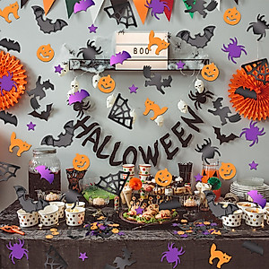 MARFOREVER Halloween Confetti Glitter Table Decorations Halloween Party Scatter Confetti Table Confetti Sprinkles Bats Spider Pumpkin for Halloween Party Supplies Decor
