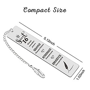 Sweet 16 Gifts for Girls Metal Bookmark with Leaf Chain Inspirational Gifts for Students Teens Teenagers Boys Girls Kids Daughter Son for Graduation Birthday Party Christmas Back to School Gifts