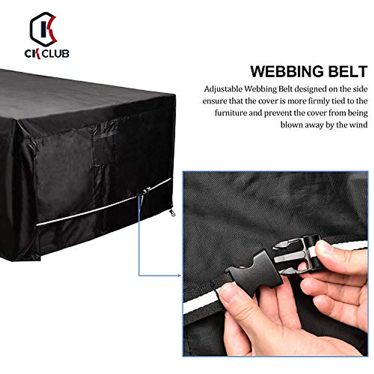 Patio Furniture Sectional Set Covers Large Waterproof Outdoor Furniture Set Covers Loveseat Set Covers Rectangle Heavy Duty 90" L x 64" W Black