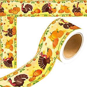 Thanksgiving Turkey Bulletin Board Border Fall Pumpkin Borders for Classroom Decoration 36Ft
