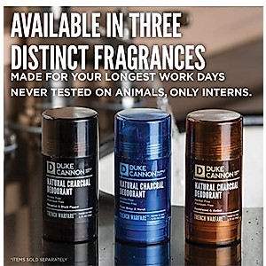 Duke Cannon Supply Co. Natural Deodorant for Men - Odor Protection, Activated Charcoal, Aluminum & Alcohol Free - Bergamont & Black Pepper, 2.75 oz