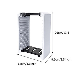 iayokocc Universal Game Storage Rack, Video Game Storage Set, Includes Storage Rack, Charging Dock, Controller Hook & USB Cable(White)