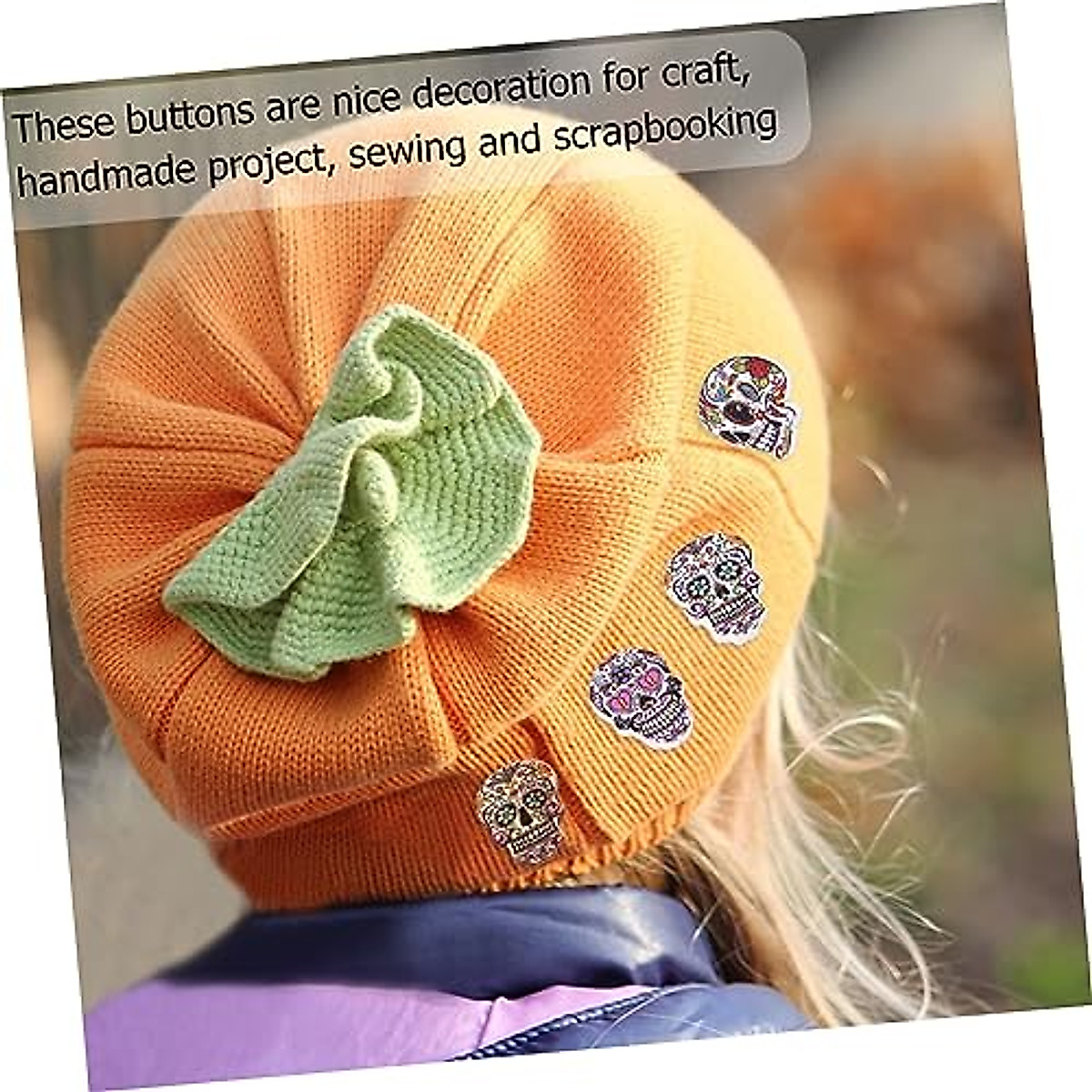 COHEALI 144 Pcs Wooden Skull Button DIY Wood Buttons Replacement Buttons Coat Buttons Small Wooden Buttons Scrapbooking Wood Sewing Buttons DIY Scrapbook Wood Decor Child Cartoon Clothing