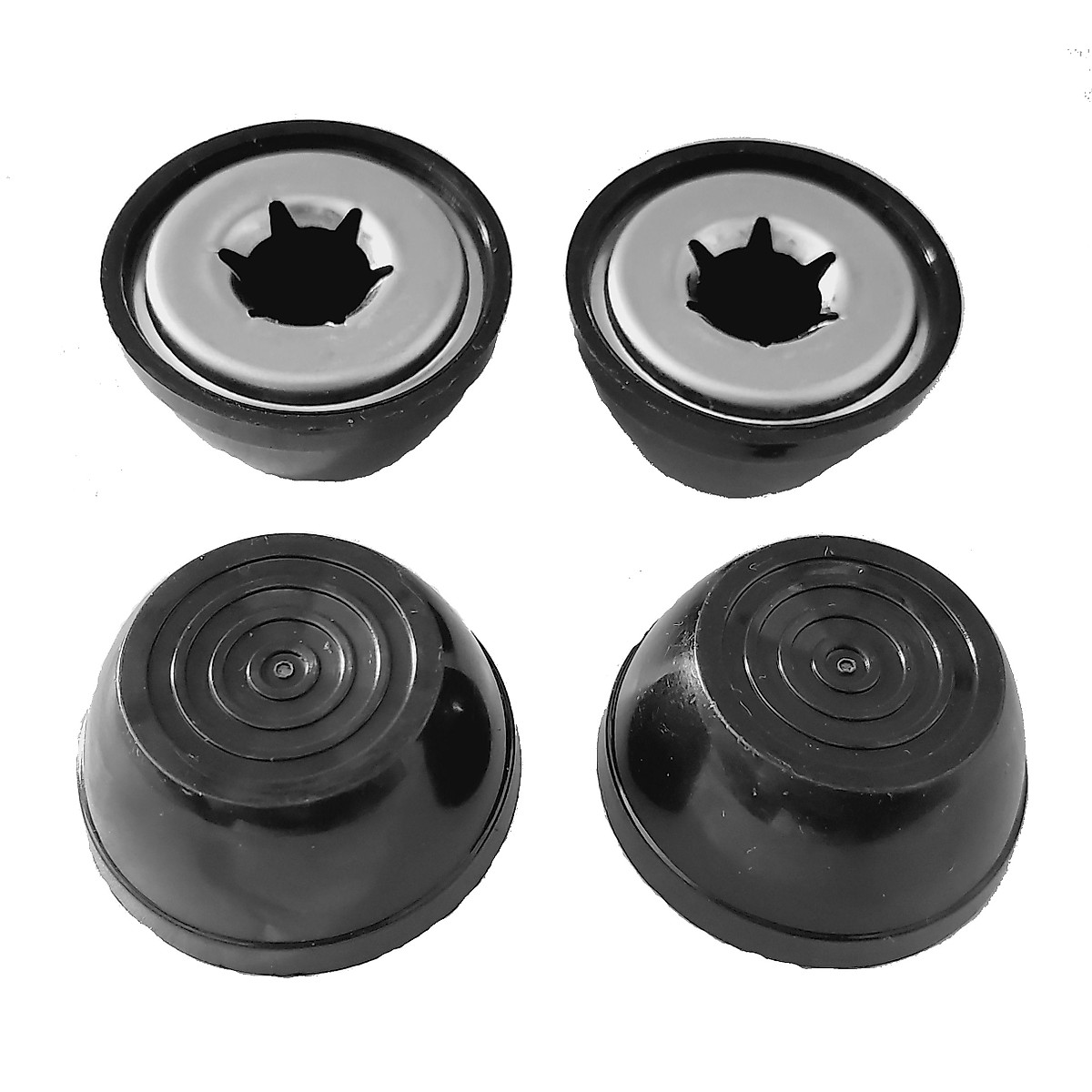 Quadrapoint Hub Cap for Popular Red Wagon Brand Plastic & Folding Wagons 7/16" BLACK (NOT for Wood or Steel Wagons) (Black)