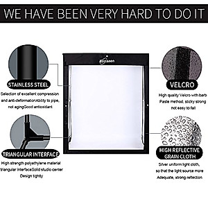 Professional Photo Light Box Photography Studio Dimmable LED Large Shooting Tent Cube 47x39x78inch Video Continuous Lighting Lightbox Soft Box with 3 Colors PVC Backdrops and Carrying Bag