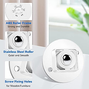 Self Adhesive Caster Wheels, Senbos Mini Swivel Wheels Stainless Steel Paste Universal Wheel 360 Degree Rotation Sticky Pulley for Bins Bottom Storage Box Furniture Trash Can (16 Pcs)