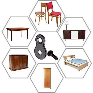 Figure 8 Fastener, Heavy Duty Table Top Fasteners, Desktop Clips Tabletop Connector Bracket (Black) (20) (40)