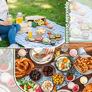 2000 Pcs Portion Cups Lids Disposable Plastic Portion Cup Lids Fits Portion Cups Sizes 1.5 oz to 2 oz for Condiment Cups Beverage Cups, Clear