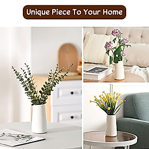 CUCUMI Ceramic Vase, Flower Vase Minimalism Style for Modern Table Shelf Home Decor, White Vase for Fireplace Bedroom Kitchen Living Room Centerpieces Office Desk Wedding Party Housewarming Gift