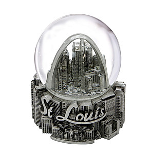 Silver Pewter St. Louis Snow Globe, Missouri Snowglobe 65mm Souvenir and Wedding Gift Home Decor