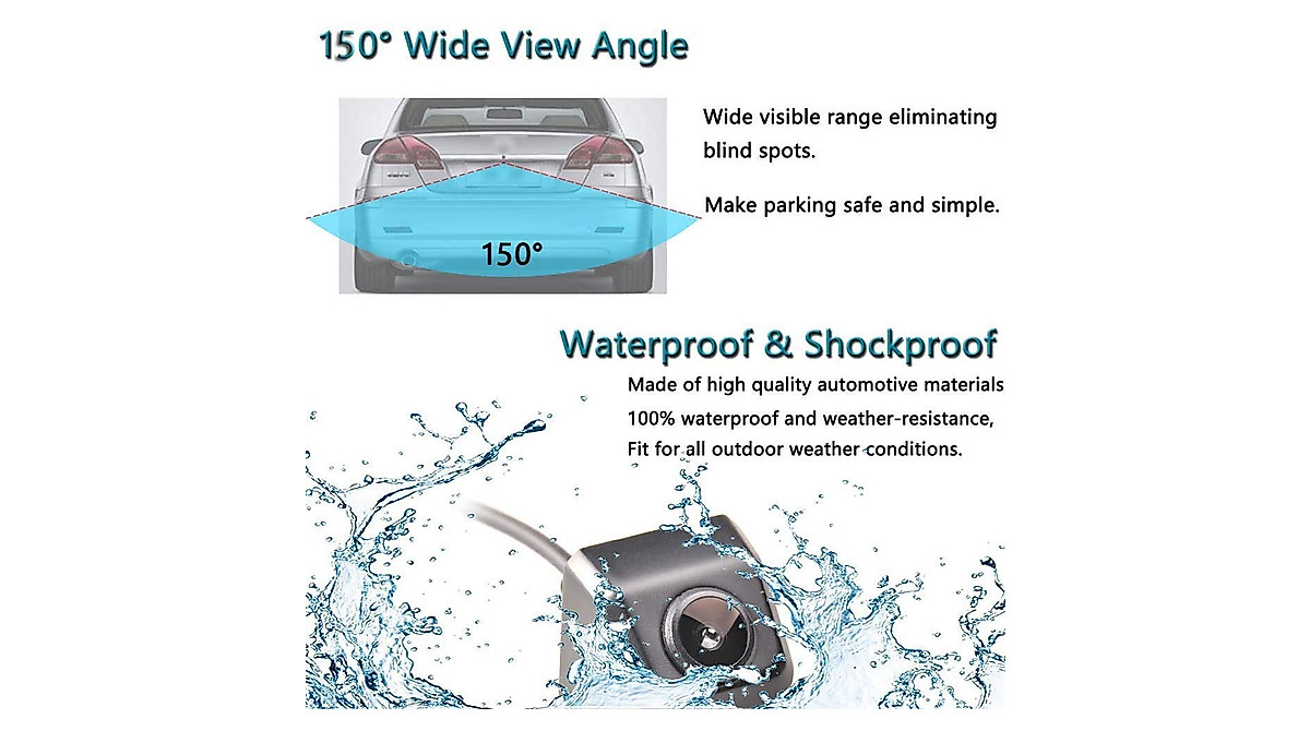 EWAY Universal Car Backup Camera - Night Vision & Wide View