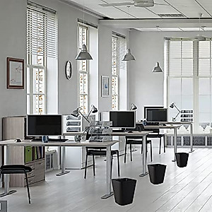 rejomiik Small Trash Can, Plastic Slim Waste Basket 1.6 Gallon Garbage Can Container Bin for Bathroom, Office, Bedroom, Home, Kids Rooms, Kitchen, Square, Black