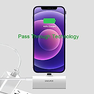 Mini Portable Charger Built in Cable 5000mAh Power Bank Ultra-Compact Battery Pack Phone Charger Portable Fast Charging Compatible with iPhone 14/14 Pro Max/13/13 Mini/13 Pro Max/12/12 (White)