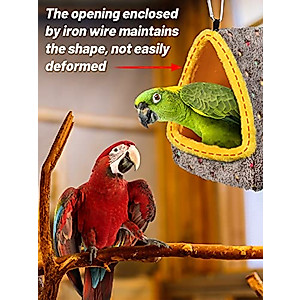 MEWTOGO Large Winter Warm Bird Nest House, Comfortable Bird Bed for Cage with Mat, Hanging Hammock Shed Hideaway Hut for Macaws African Grey Amazon Parrots Lovebird Parakeets