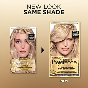 L'Oreal Paris Superior Preference Fade-Defying + Shine Permanent Hair Color, 8.5A Champagne Blonde, Pack of 1, Hair Dye