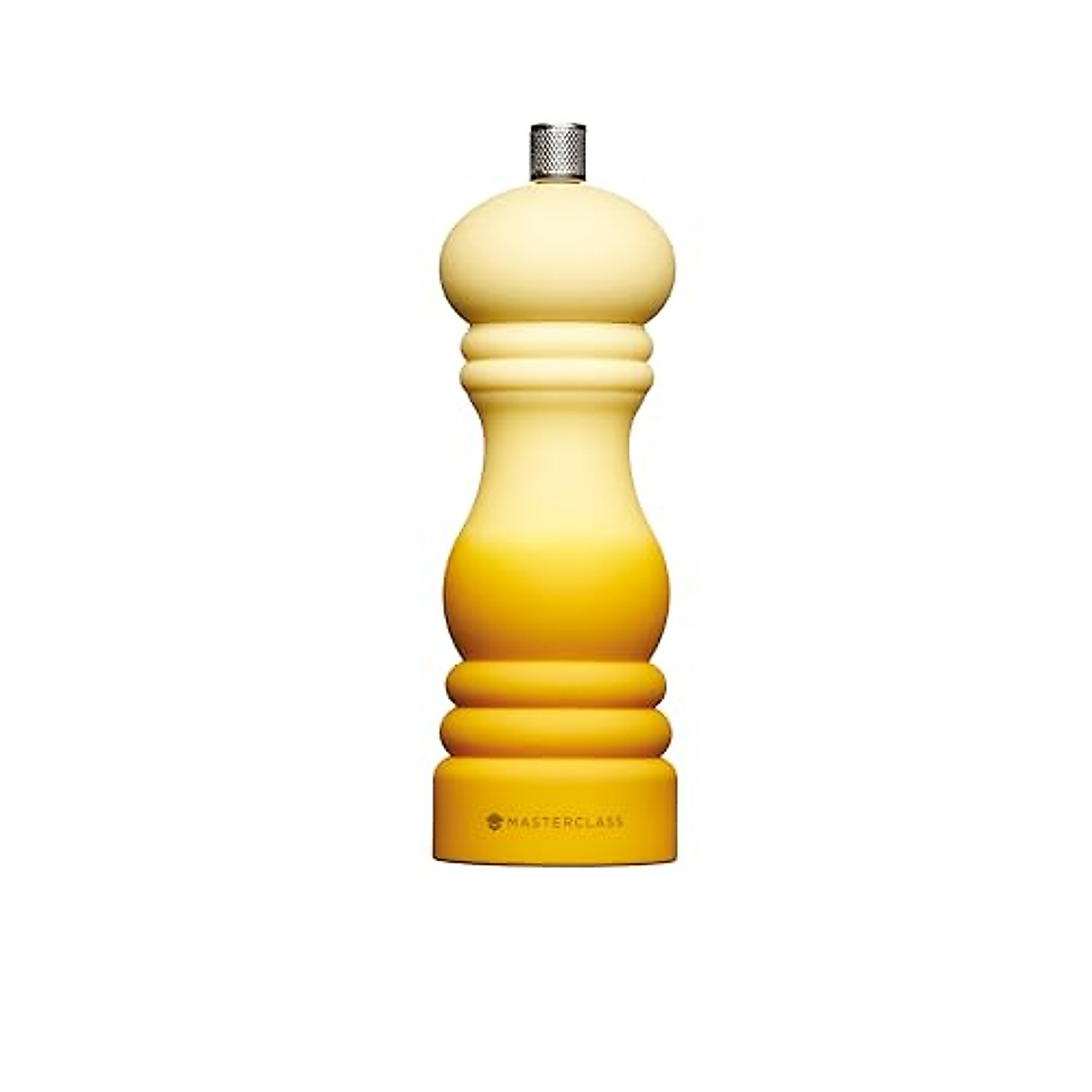 MasterClass Pepper Mill or Salt Grinder with Interchangeable Cap, Plastic, Mustard Yellow Ombré, 17 cm
