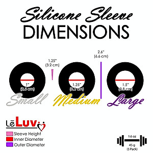 LeLuv Black Automatic Smart Programmable iPump Male Vacuum Pump That Records Your Vacuum Level with Clear 8 Inch Length Cylinder, 3 Pack Premium Large Sleeves