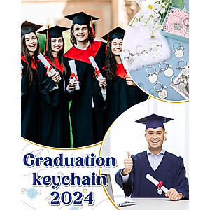 Sasylvia Graduation Keychain 2024 Bulk Inspirational Graduation Gift Keychain 2024 Class Keychains Gifts Motivational(24 Pcs)