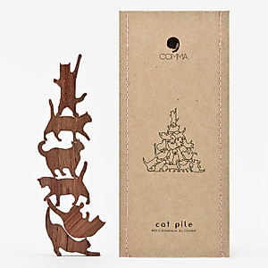 Comma Wooden Cat Pile Set #1 (Pink Thread, 6 Kittens)