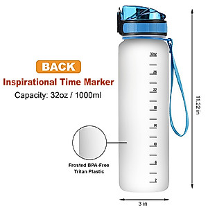 Hyturtle Personalized Black Love Joy Excellent African American 32oz Liter Motivational Water Bottle, Customized Name With Time Marker, Gifts For Black Women Men Family On Birthday Anniversary