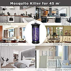 HUNTINGOOD Bug Zapper,Powerful Insect Killer,Mosquito Zapper,Portable Standing or Hanging for Indoor,365NM UV Lamp,Chemical Free,Child Safe-Spare Bulb Included 2023 Upgraded
