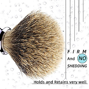 Grandslam Finest Badger Shaving Brush with Resin Handle- Engineered for the Best Shave of Your Life (Gray)