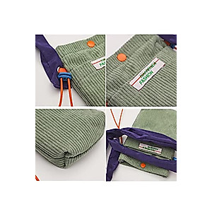 Ulisty Women Small Corduroy Cellphone Bag Mini Pocket Tote Bag Shoulder Bag Handbag Crossbody Bag black