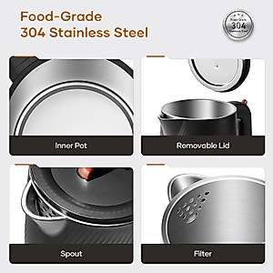 OLEGA Electric Kettle - 1500W Fast Boiling Electric Tea Kettle 1.8L BPA-Free Stainless Steel Hot Water Kettle Electric for Boiling Water Auto Shut Off Electric Water Kettle for Coffee Tea 120V