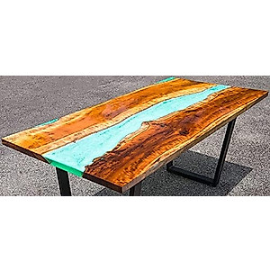 Epoxy Table, Epoxy Resin River Table, Live Edge Wooden Table, Natural Wood,Dining Table, Natural Epoxy Table, Resin Table 54" x 27" Inches