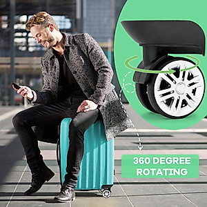 Luggage Wheels Replacement, 1 Pair Suitcase Wheels Replacement,Mute Swivel Replacement Wheels for Luggage,Spinner Luggage Replacement Wheels with 10 Screws Suitcase Accessory Wheel Width 1.2cm/0.5in