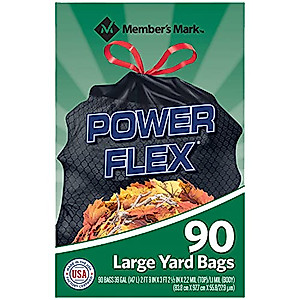 Member's Mark 39 Gallon Power Flex Drawstring, 90 Count(Pack of 1)