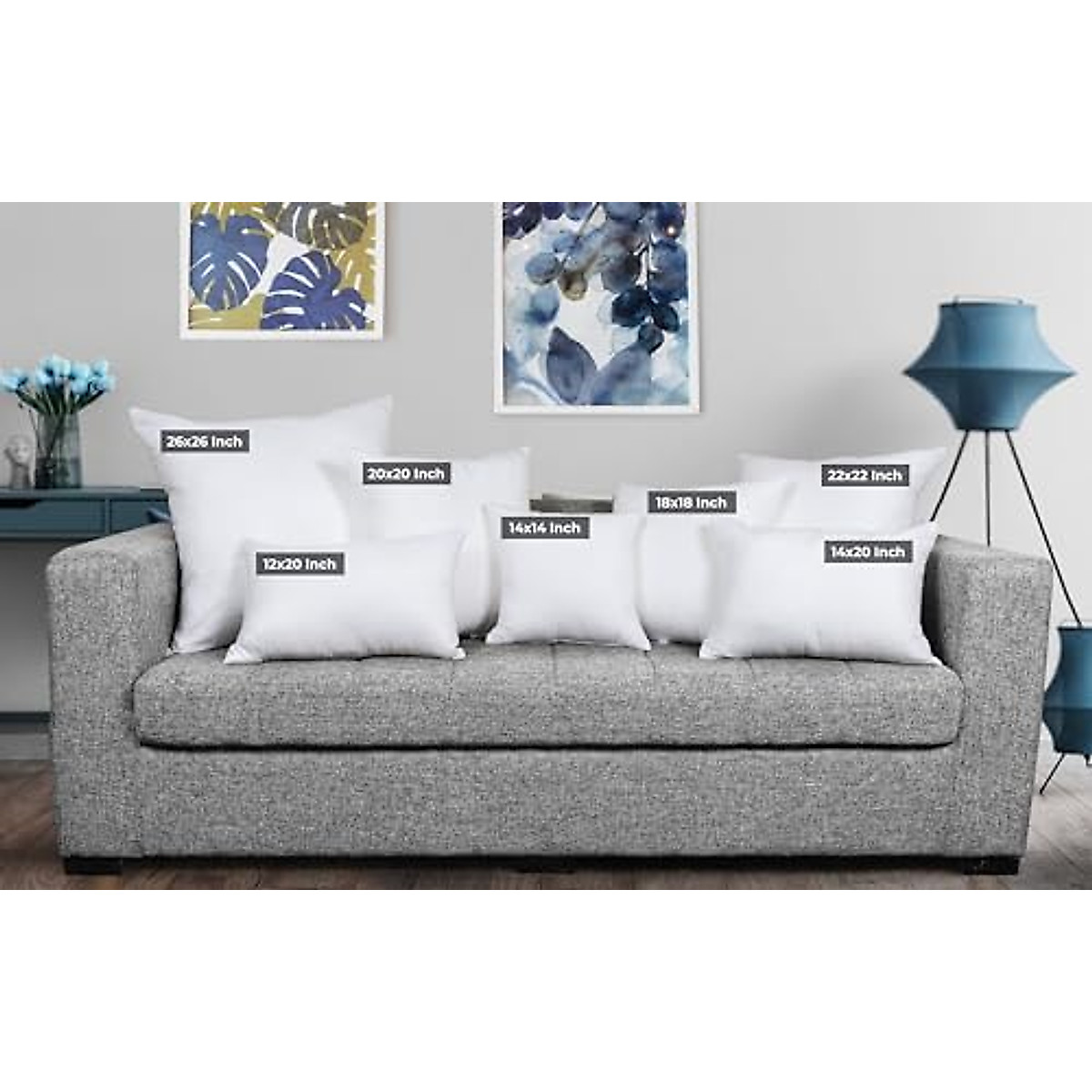 Utopia Bedding Throw Pillows Insert (Pack of 2, White) - 12 x 20 Inches Bed and Couch Pillows - Indoor Decorative Pillows