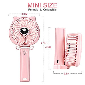 TriPole Mini Handheld Fan Bundle 2600mAh and 5000mAh Battery Operated USB Personal Fan Speed Adjustable Portable Fan